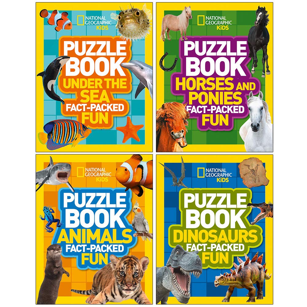 National Geographic Kids Puzzle Fact-Packed Fun 4 Books Collection Set ...