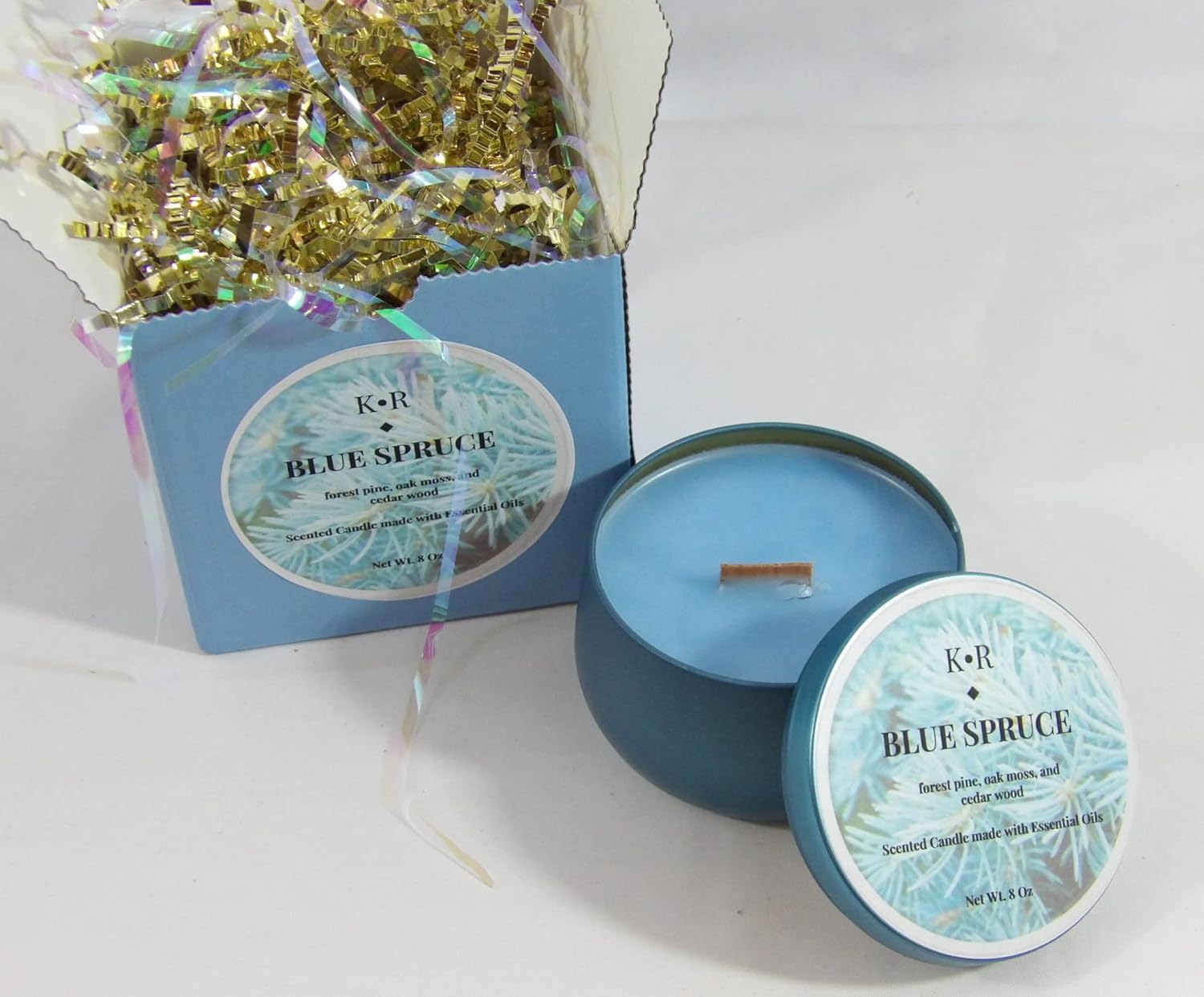 Amazon.com: Blue Spruce Scented Candle - Hand Poured Scented Candle ...
