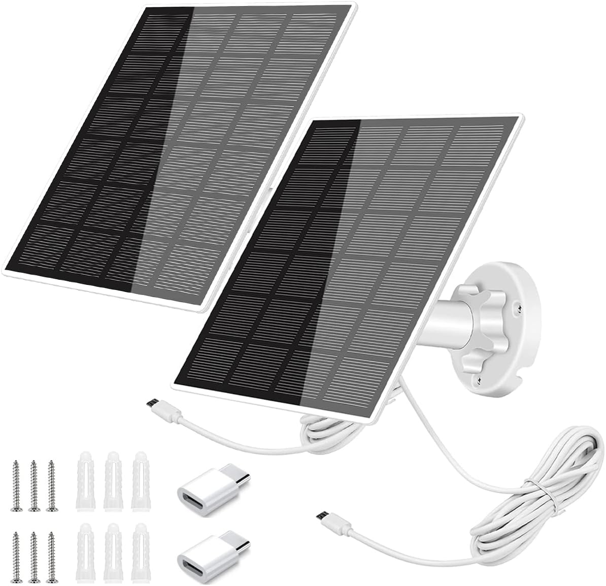 2PCS Solar Charger for Camera with Micro USB or USB C Port 5w Ip65 ...