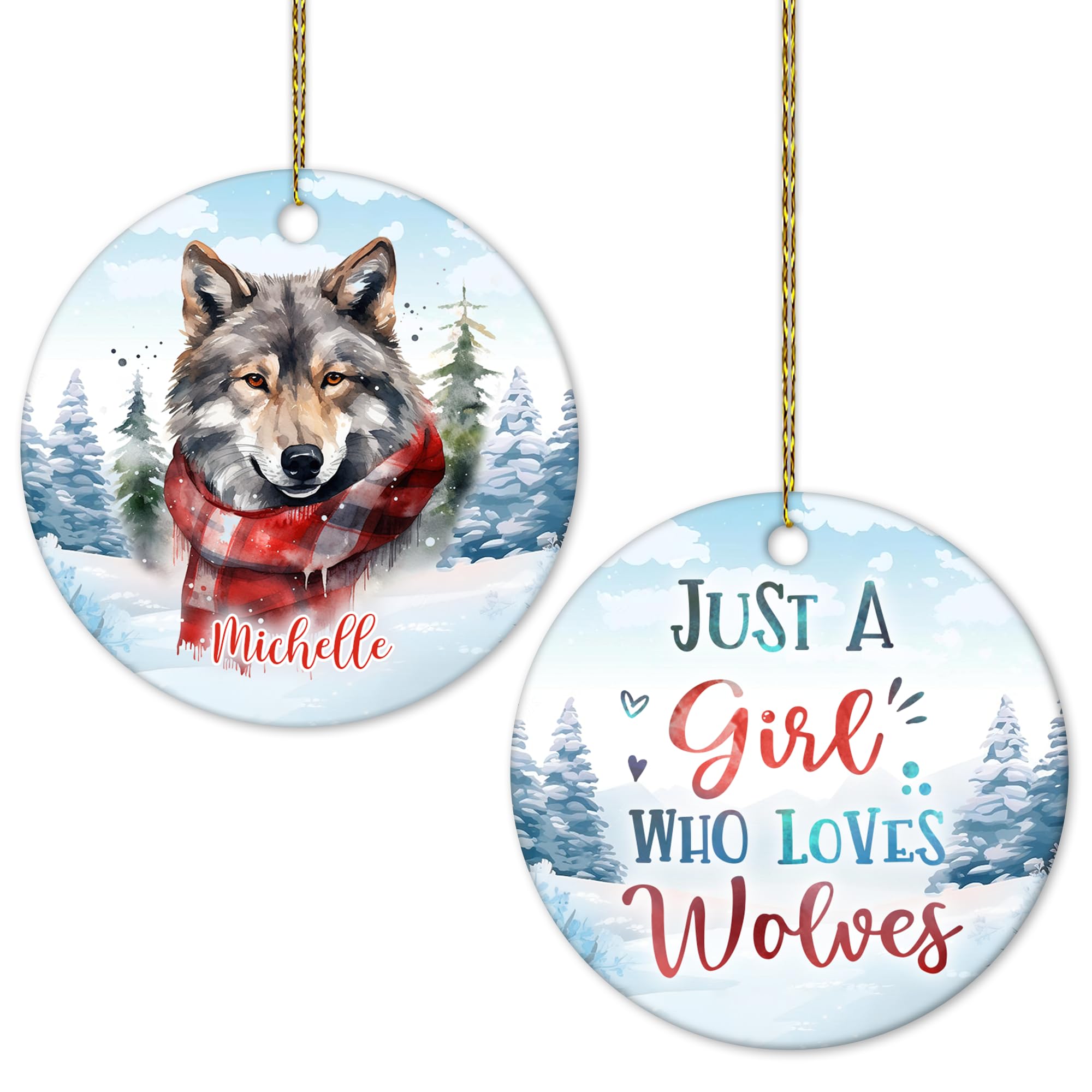Amazon.com: Hyturtle Personalized Wolf Christmas Ornament Gifts ...