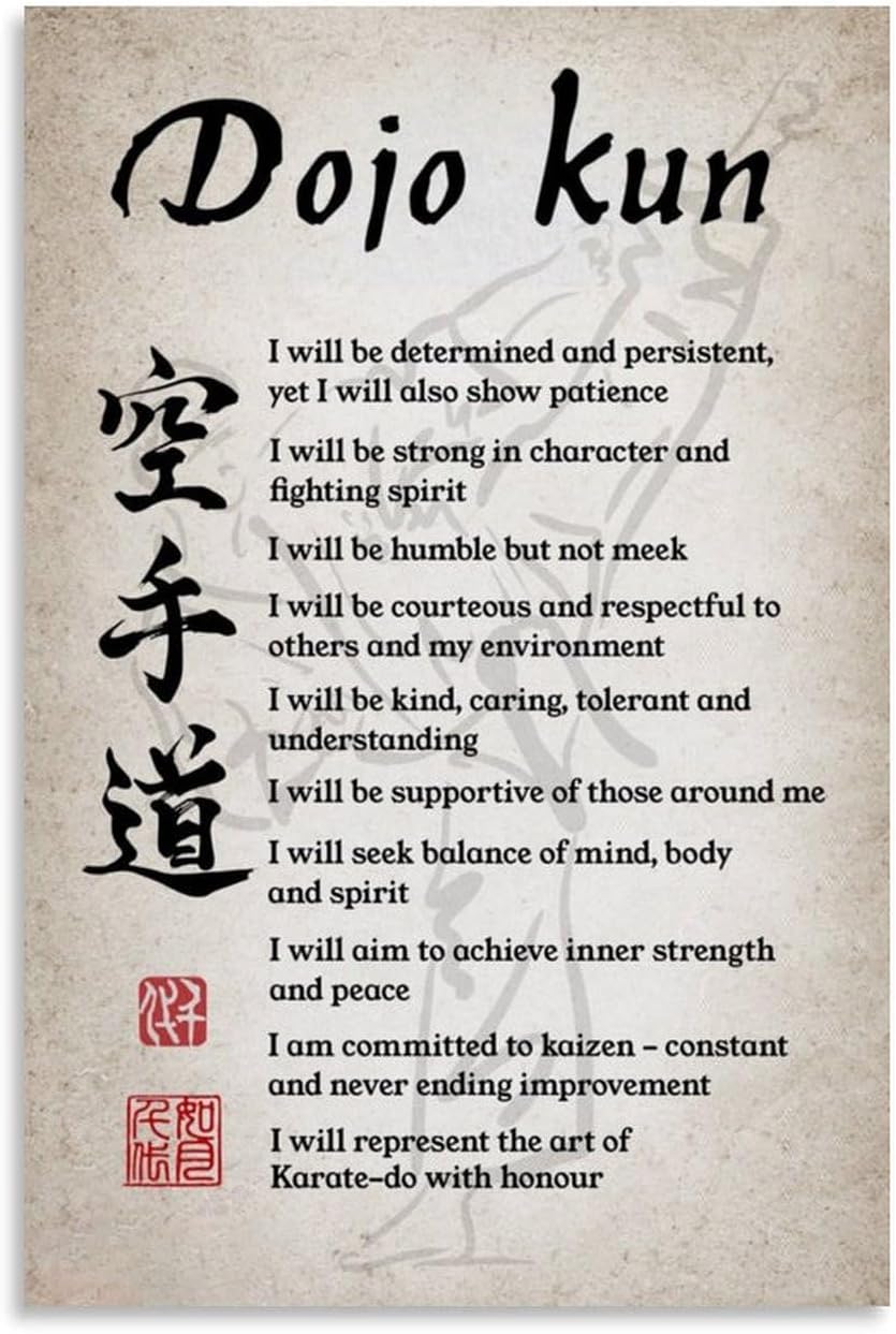 Amazon.com: AINHJY Wall Art Poster Karate Poster Dojo Kun Dojo Rules ...
