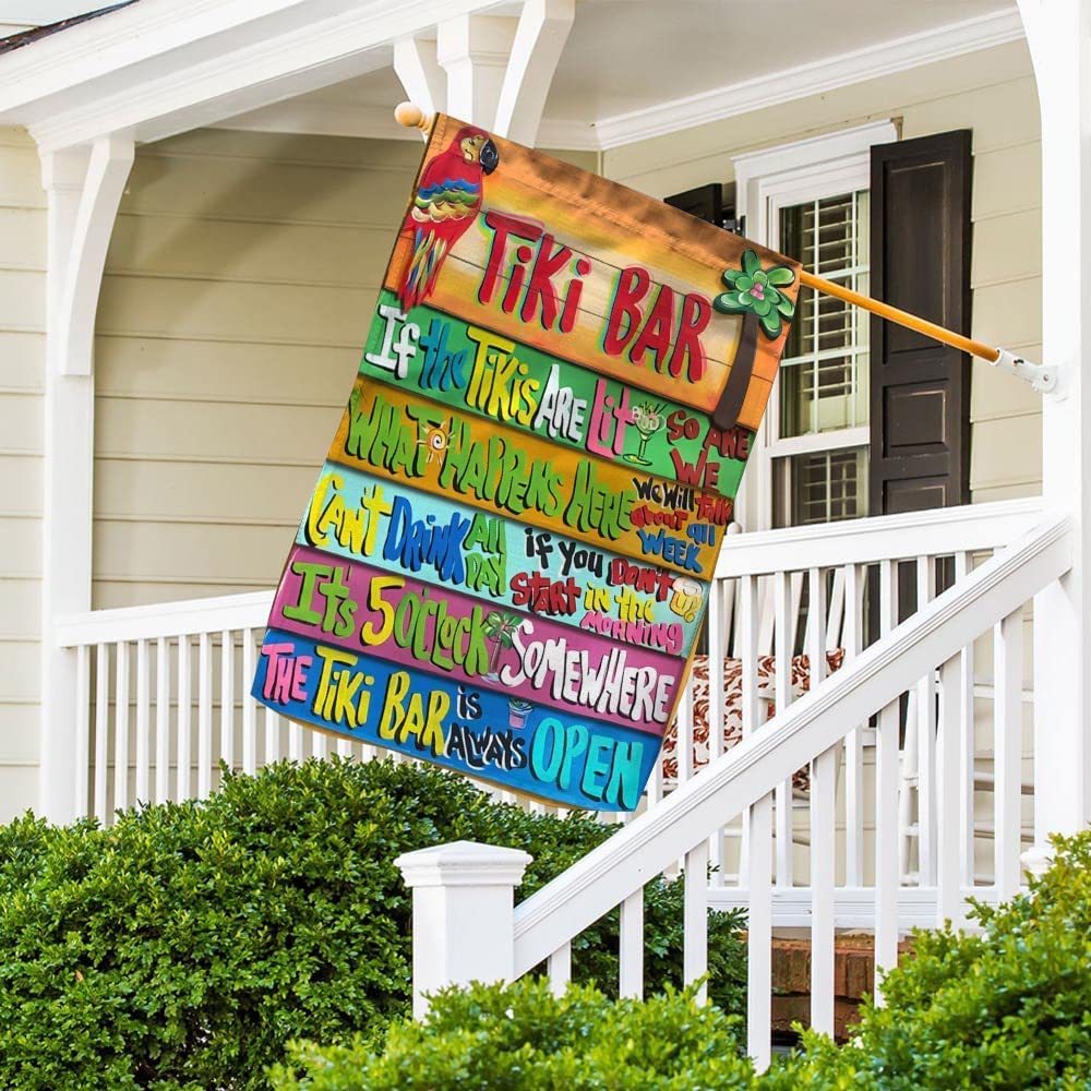 Tiki Flags Personalized Tiki Bar Sign Tropical Decor Pool Art Hot Tub