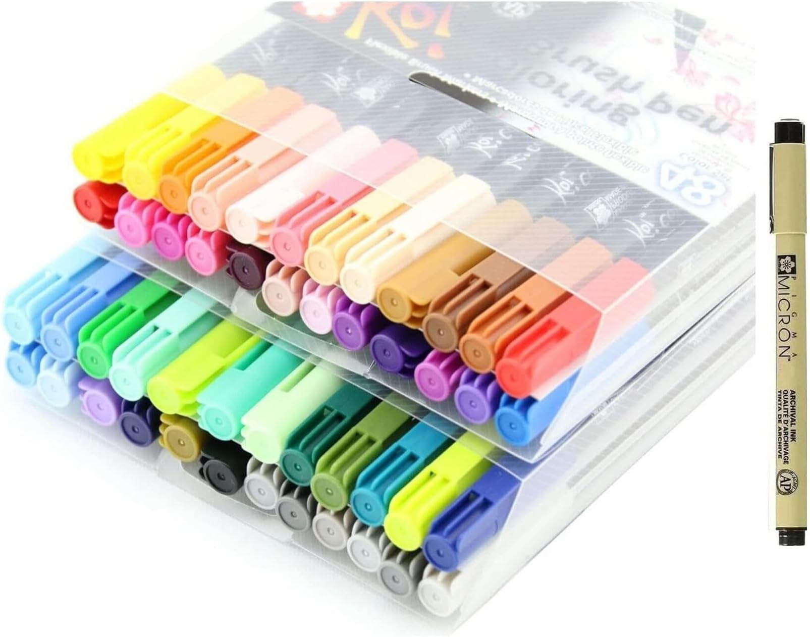 Sakura Koi Coloring Brush Pens. Water-based Fine Point Plastic Brush ...