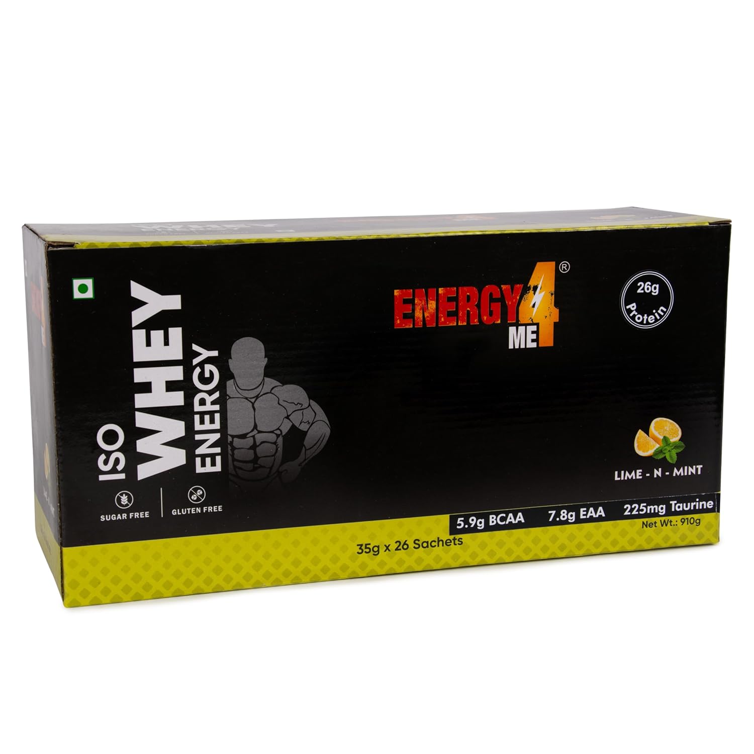 ENERGY4ME ISO WHEY ENERGY LIME N MINT PROTEIN POWDER (26 SACHETS OF 35 ...