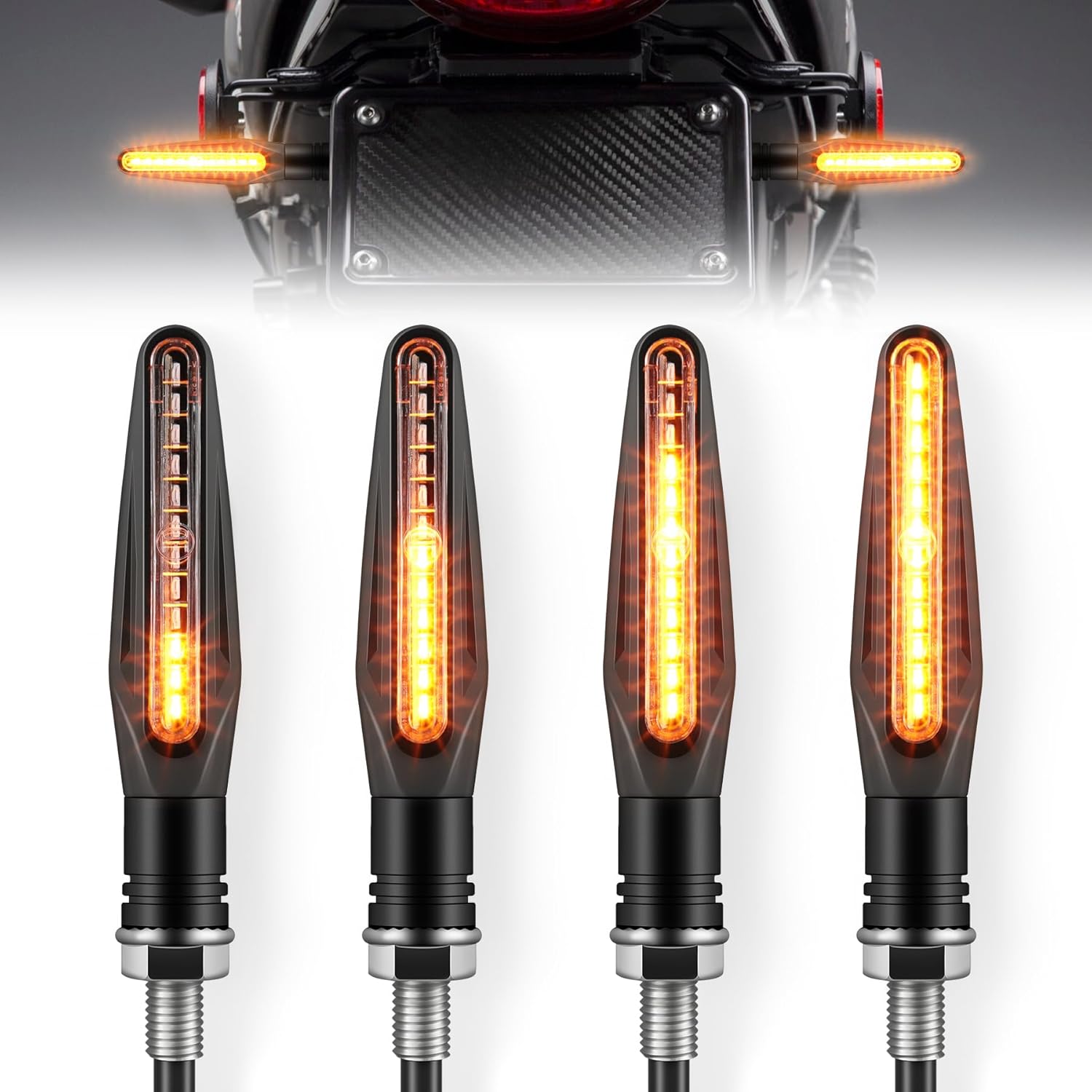 Amazon.com: LivTee Super Bright 4PCS Motorcycle Indicators Flowing LED ...