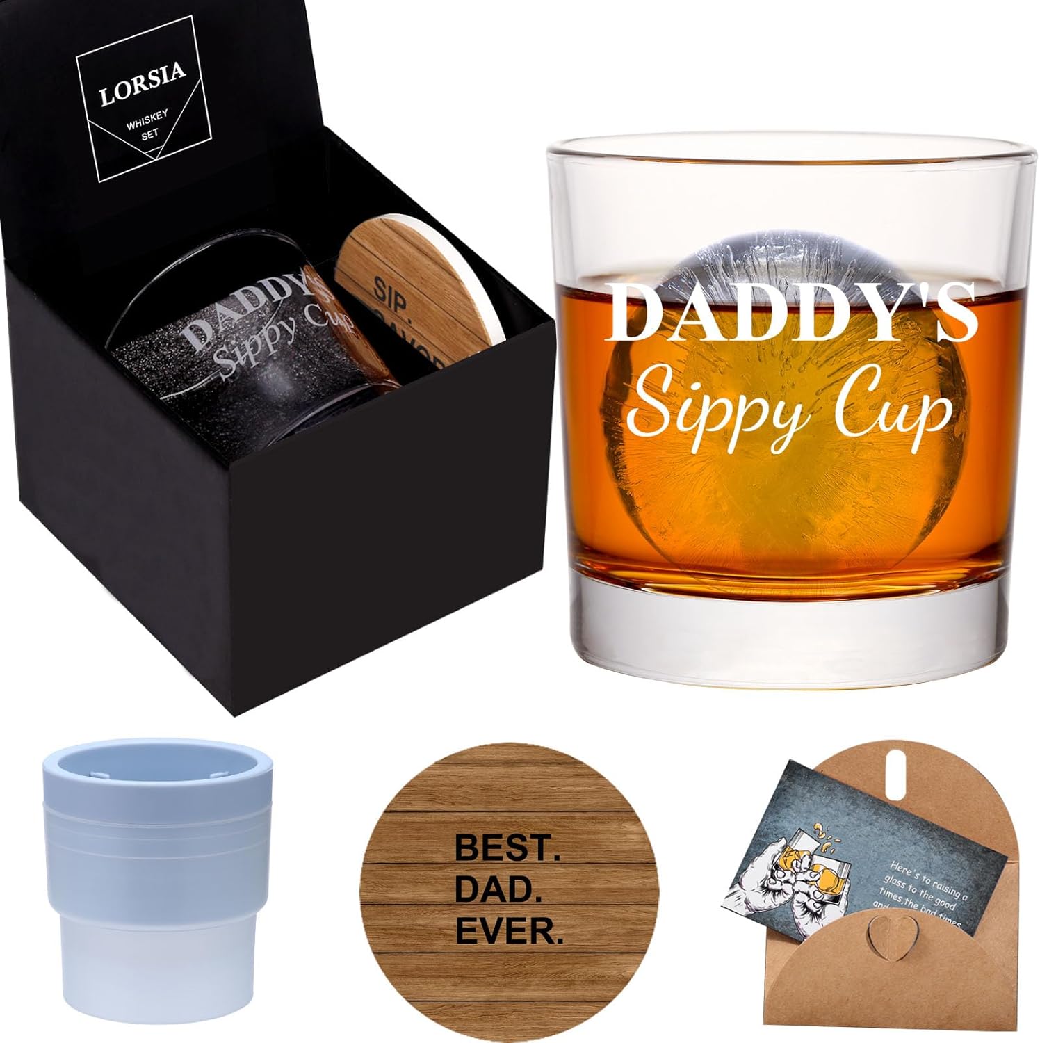 Amazon.com | Daddy's Sippy Cup Whiskey Glass Set In Gift Box, Funny ...