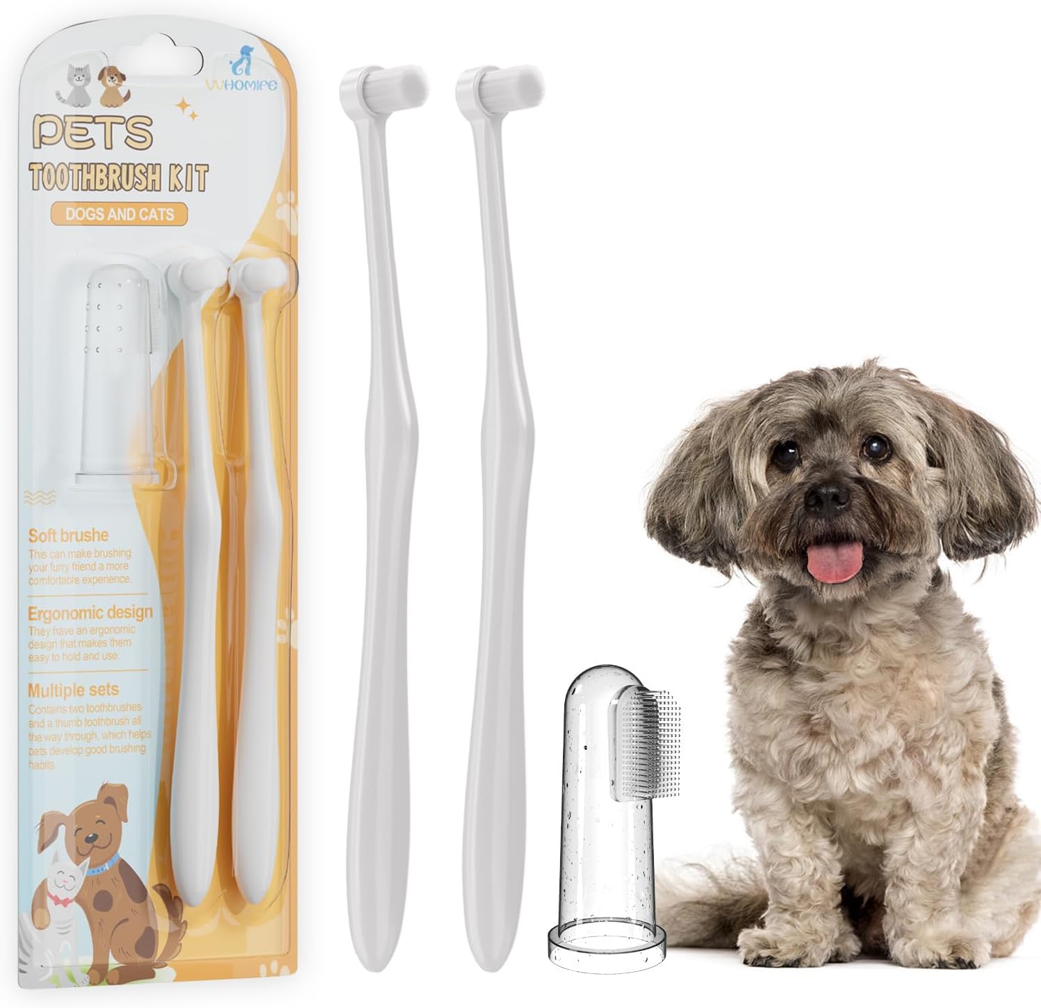Amazon.com : VVHOMIFE Premium Pet Toothbrush Set for Cats and Dogs ...