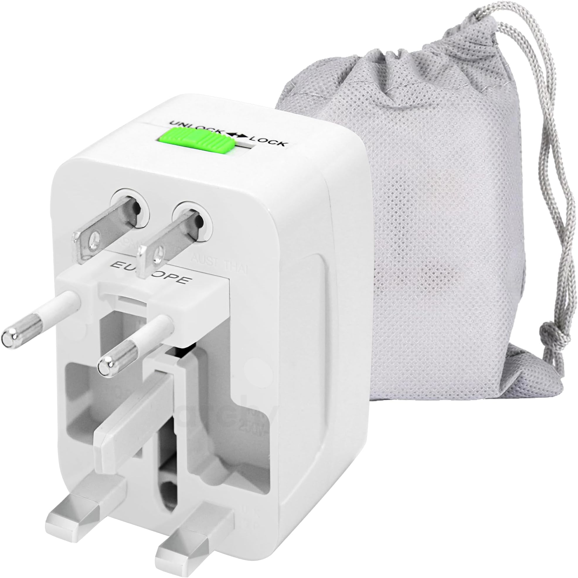 Unidapt Adaptador de enchufe de viaje de EE. UU. EU/UK/AU/IN/CN/JP/Asia ...