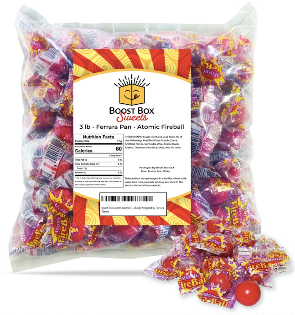 Amazon.com : Atomic Fireball Cinnamon Flavored Red Hard Candy ...