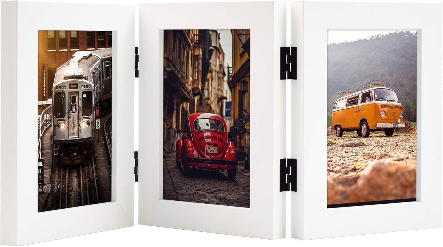 Frametory, 4×6 Triple Picture Frames Hinged 3 Photos Frame Collage ...