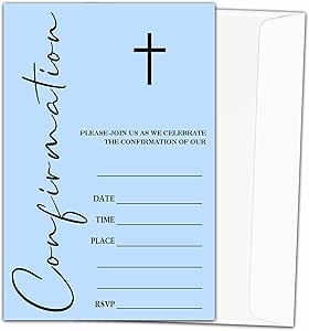 Amazon.com : heiyihe Religious Celebration Invitations with Envelopes ...