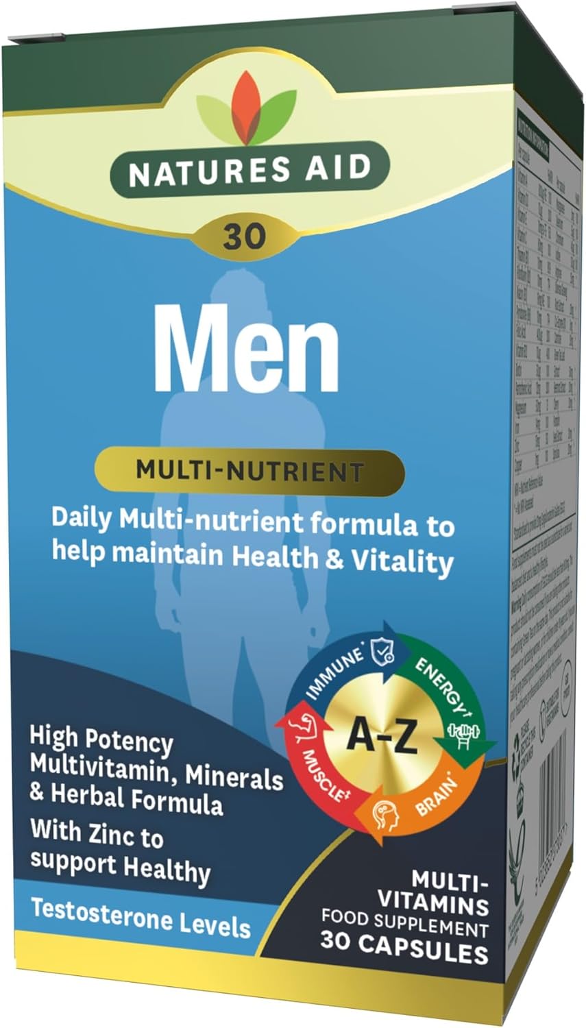 Amazon.com: Natures Aid Multi-Vitamins and Minerals Capsules for Men ...