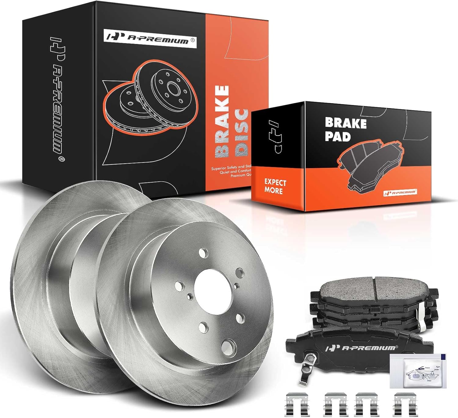A-Premium Rear Disc Brake Rotors and Pads Kit Compatible with Subaru ...