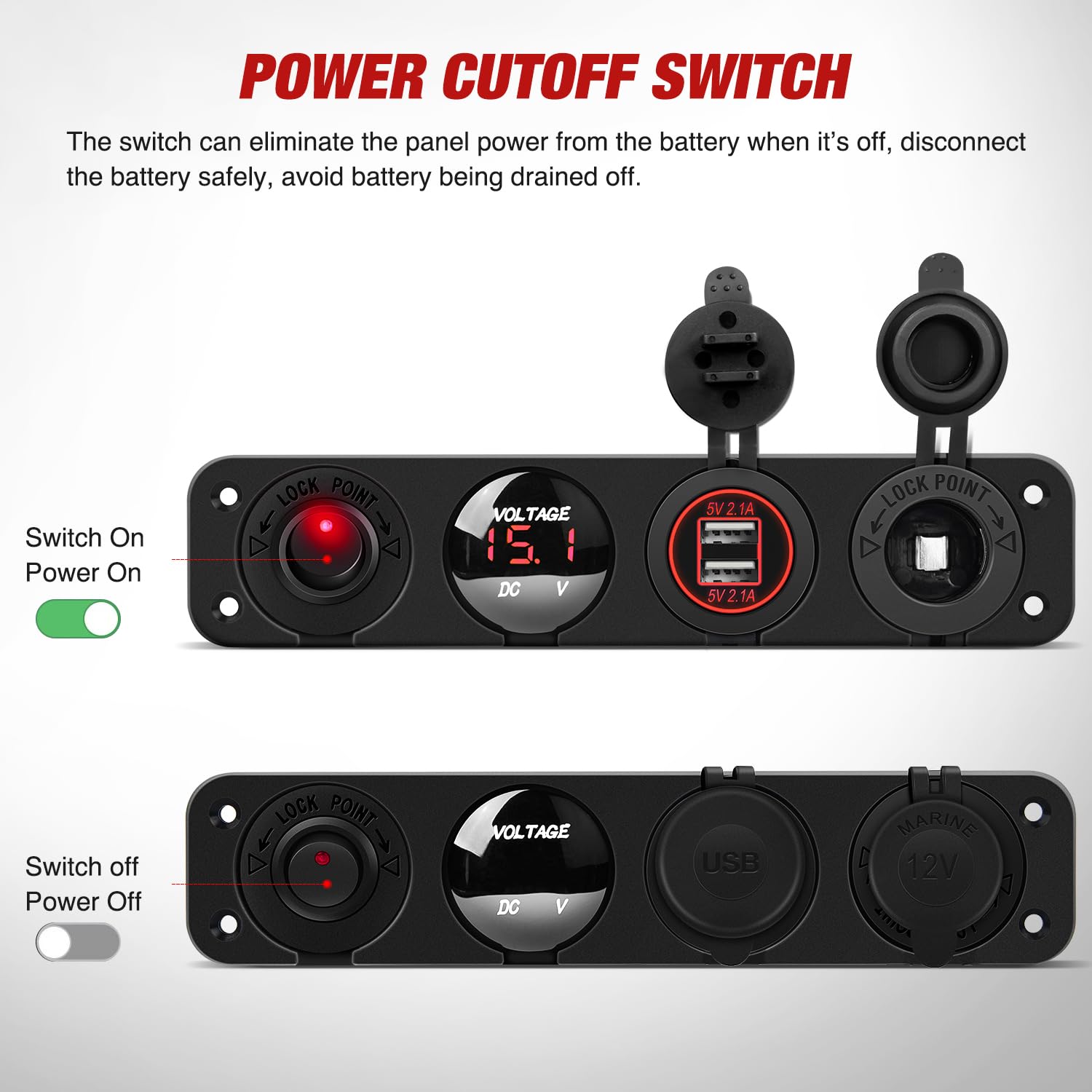 Snapklik.com : 4 In 1 ON/Off Charger Socket Panel Dual USB Power Outlet ...