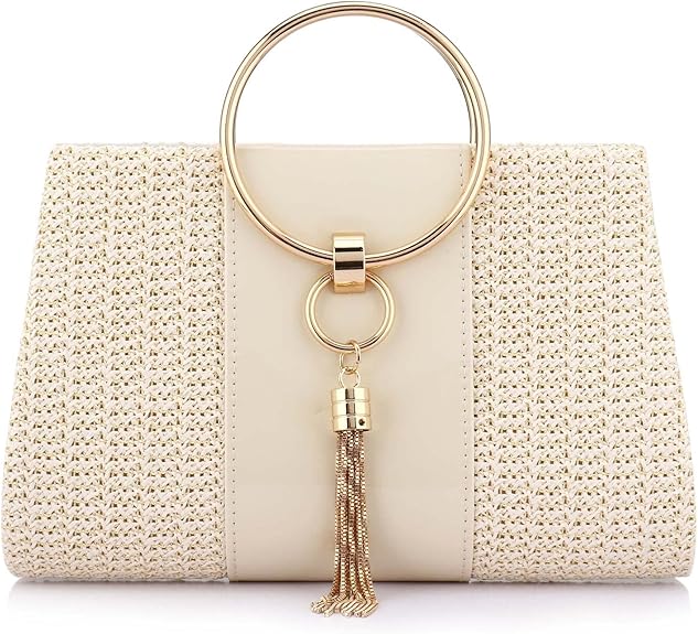 Straw Handbag Evening Bag Clutch Purses for Women, Fashion Summer Beach ...