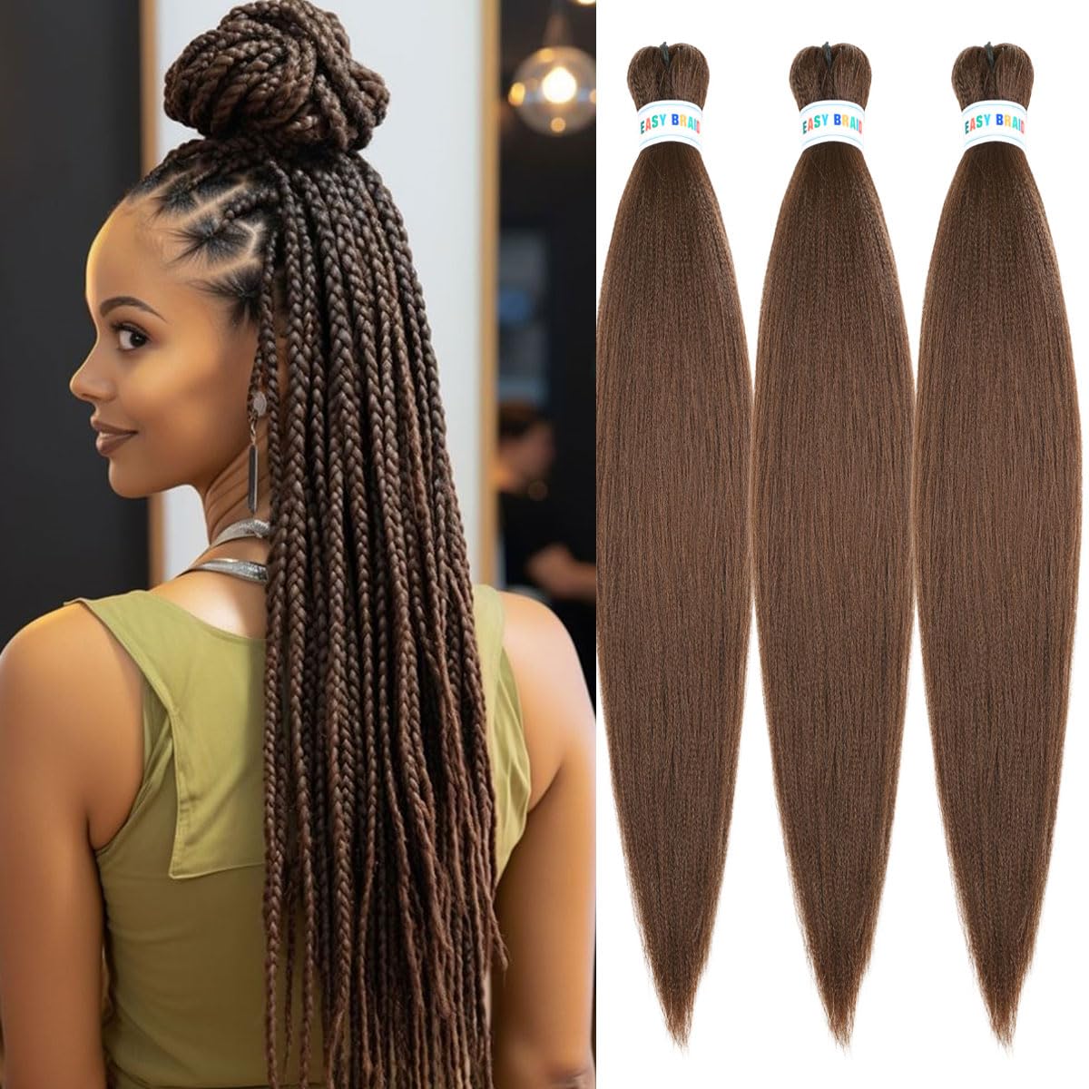 Amazon.com : Braided Hair Pre-Stretched Natural Easy Twist Braids EZ ...