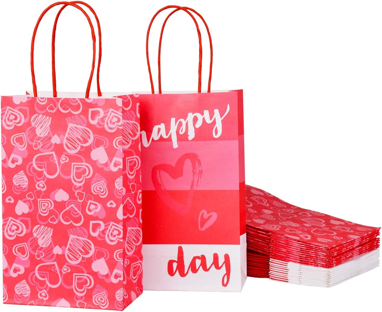 Amazon.com: Engrowtic 48 Pcs Valentine's Day Paper Gift Bags Paper ...
