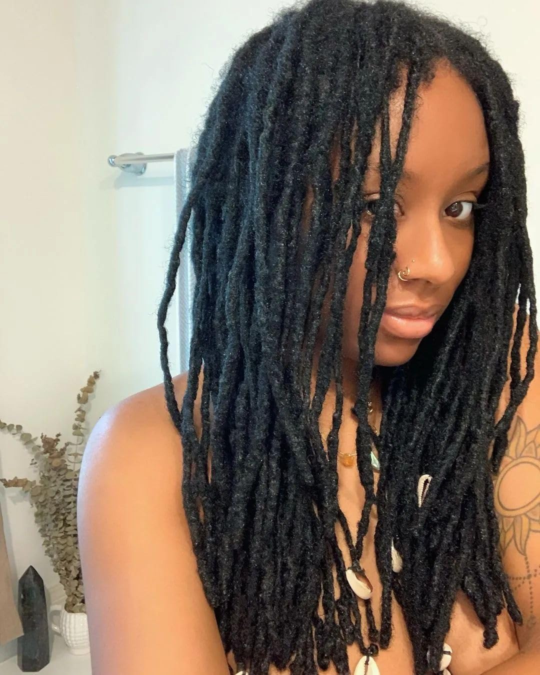 Amazon.com : Loc Extension Human Hair Locs 0.4cm Dreadlock Extension ...