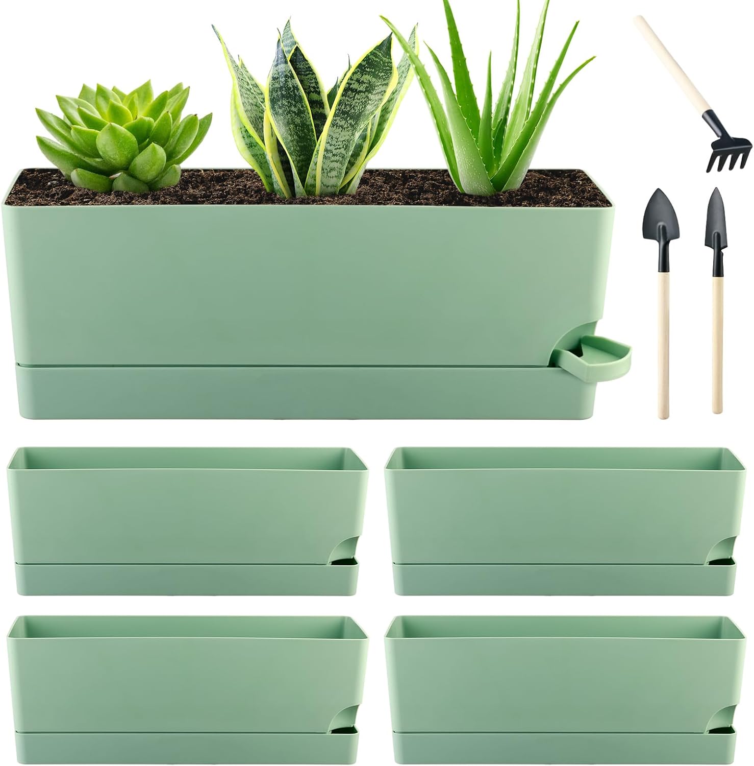 Amazon.com : 4 Pack Self Watering Pots for Indoor Plants 17 Inches ...