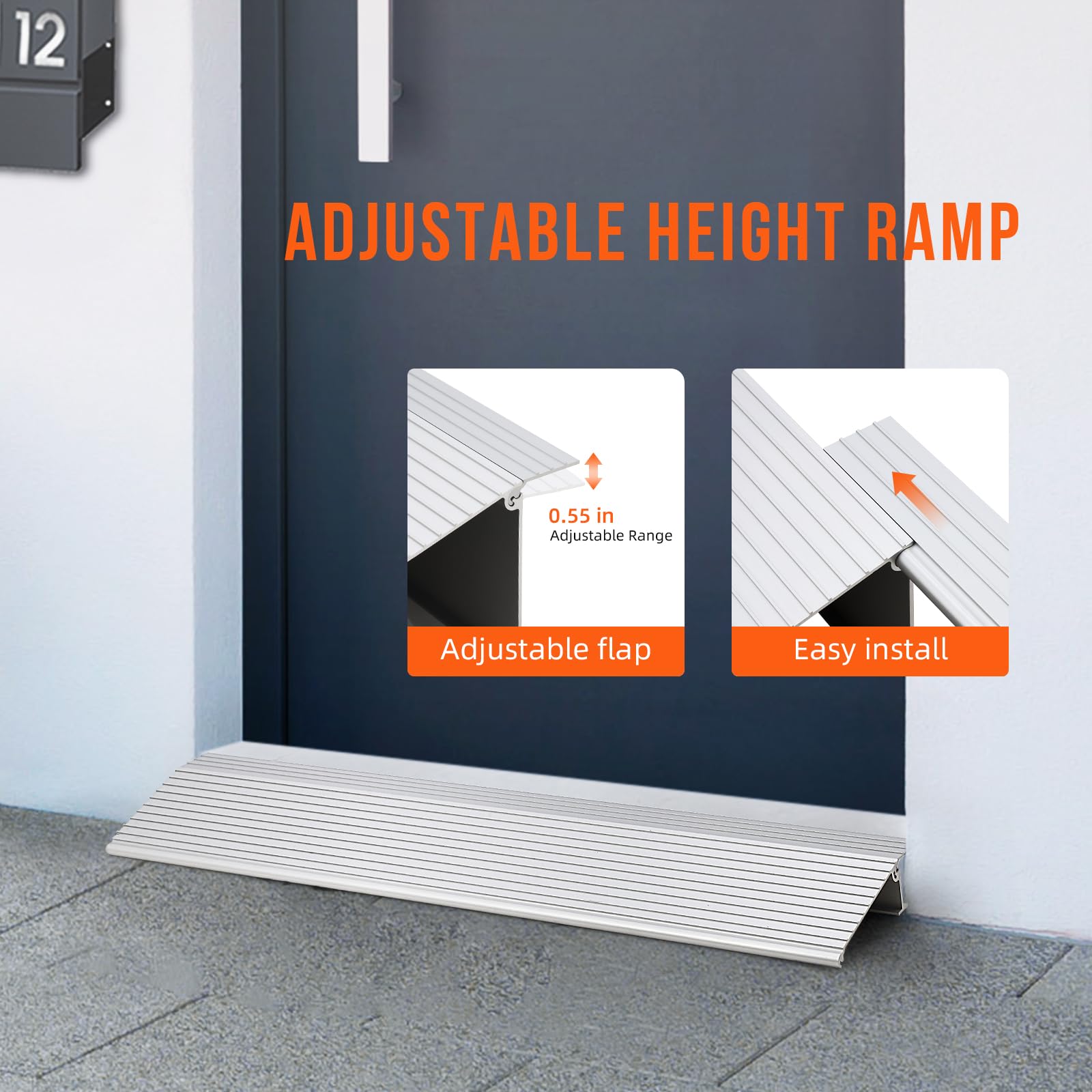 Snapklik.com : 1" Rise Door Threshold Ramp - Portable, Adjustable ...