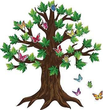 Amazon.com: 60 Pieces 70 x 55 Inch Classroom Big Tree Bulletin Board ...