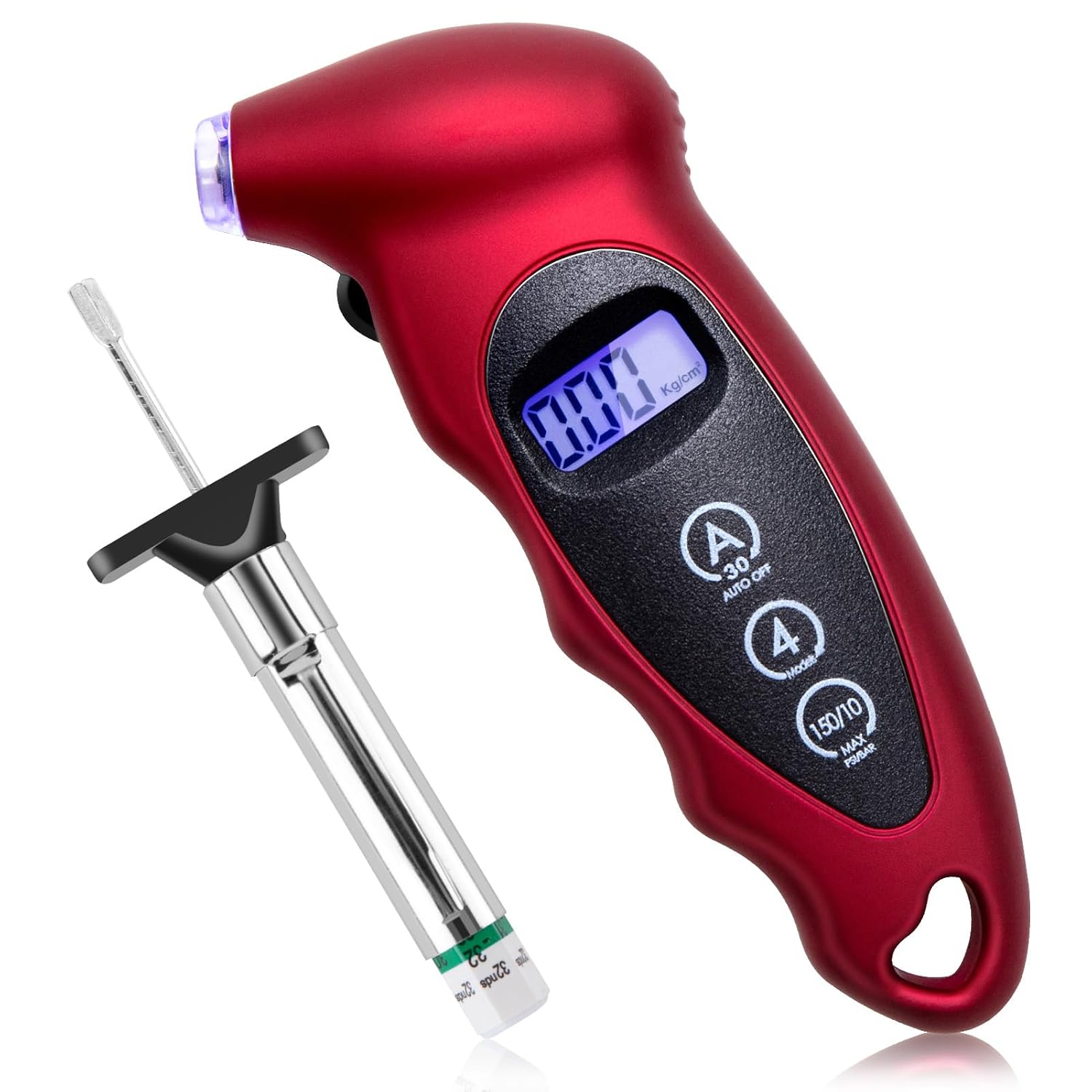 Aeipou Digital Tyre Pressure Gauge UK for Car 150 PSI 10 Bar 4 Settings ...