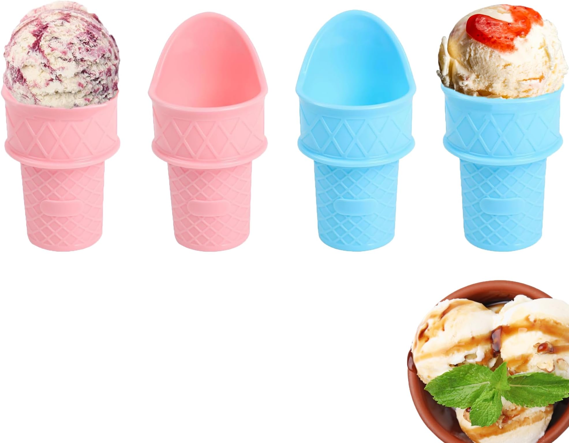Amazon.com: 4PCS Ice Cream Cone Holder, Reusable Ice Cream Cones ...