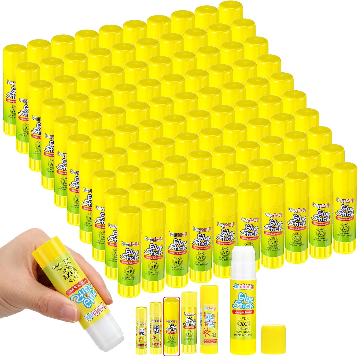 Amazon.com: 100 Pcs White Glue Stick Bulk 0.53 Ounce Washable Glue ...