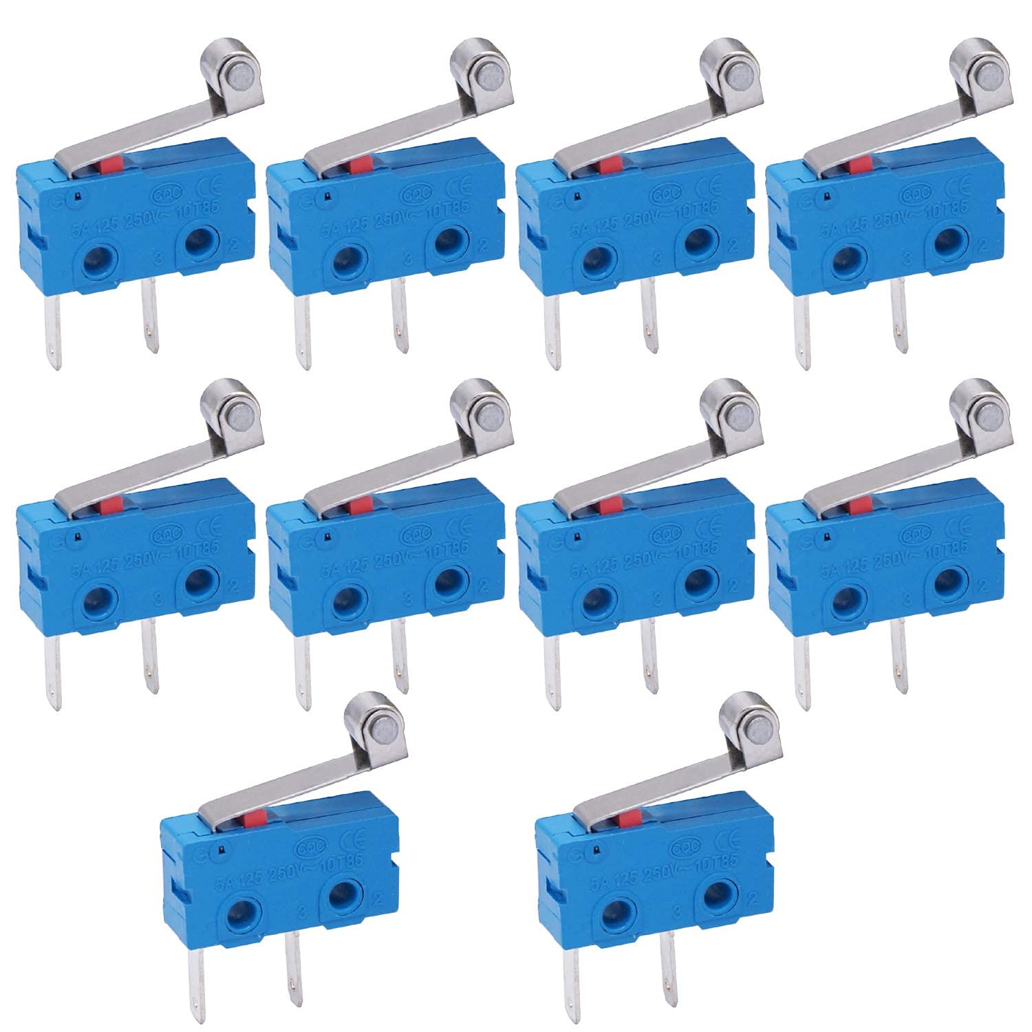 mxuteuk 10Pcs Mini Micro Limit Switch 5A 125 250V AC SPDT 1NO Short ...