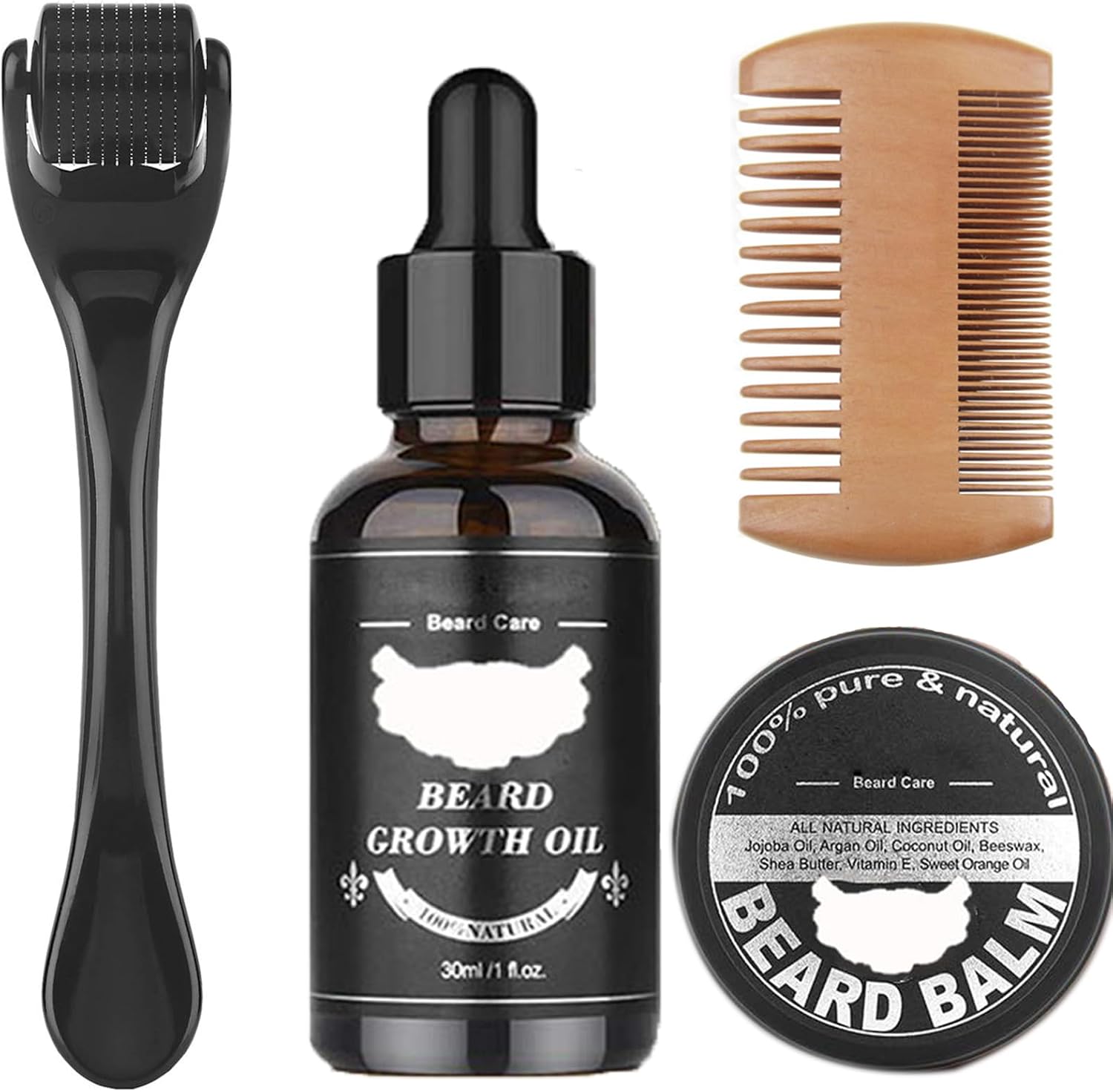 Beard Grooming Kit For Men - Beard Gift Set With Beard Shampoo - Derma ...