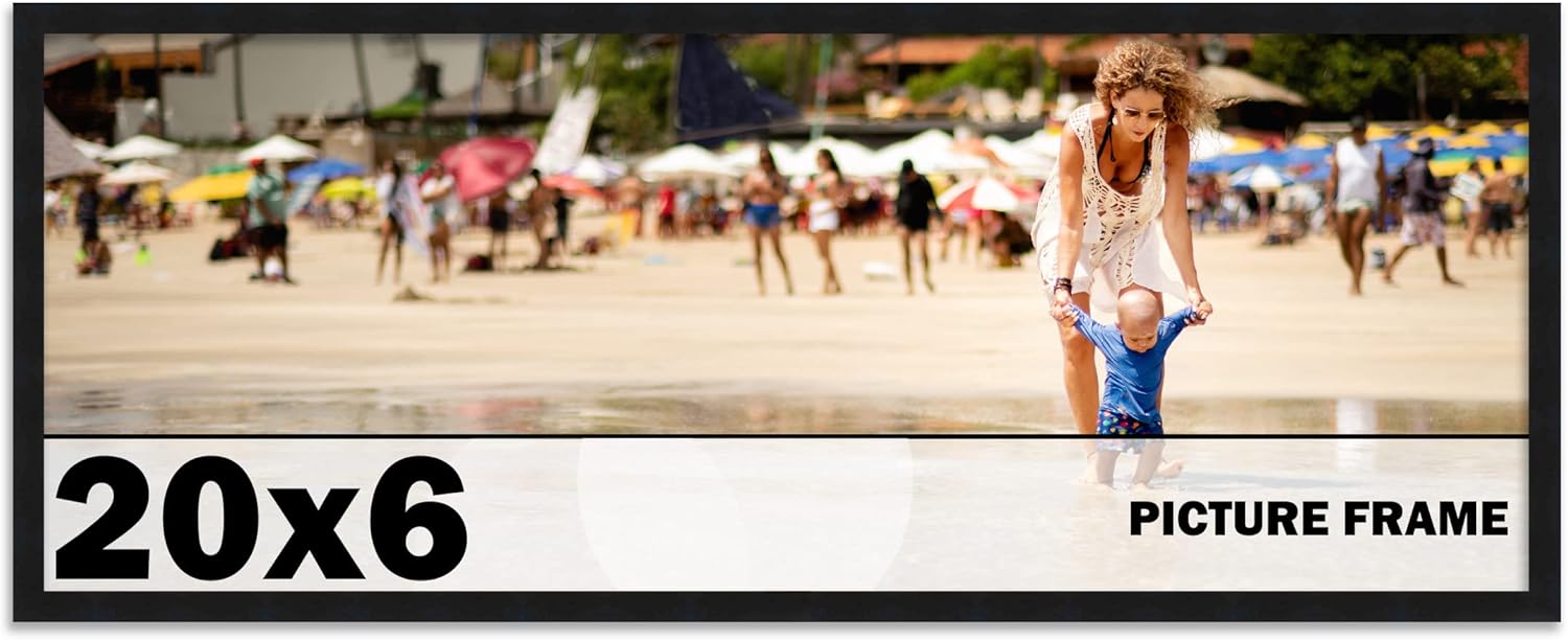 Amazon.com - 20x6 Frame Black Picture Frame - Complete Modern Photo ...