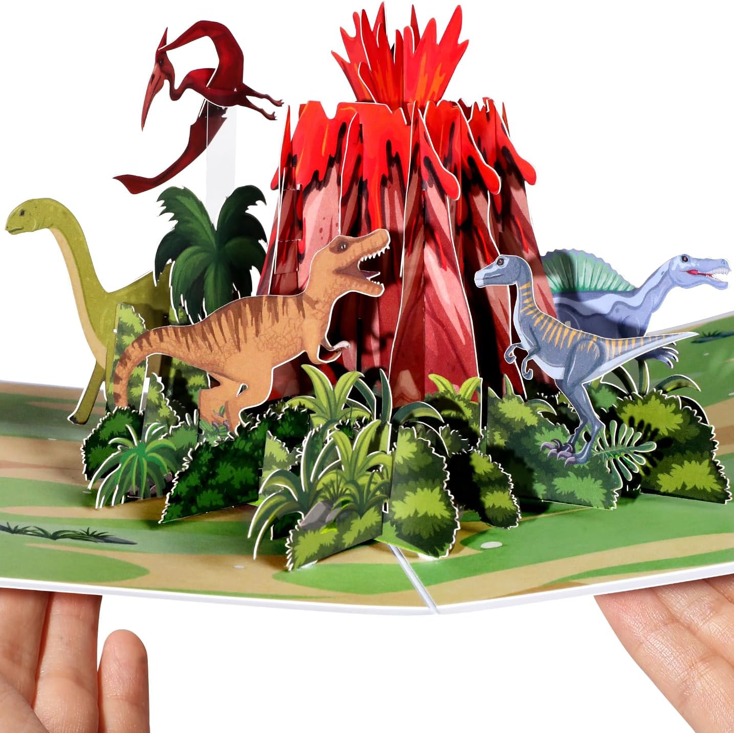Amazon.com : POPWOW Happy 4th Birthday Pop Up Card, Dinosaur, T-Rex ...
