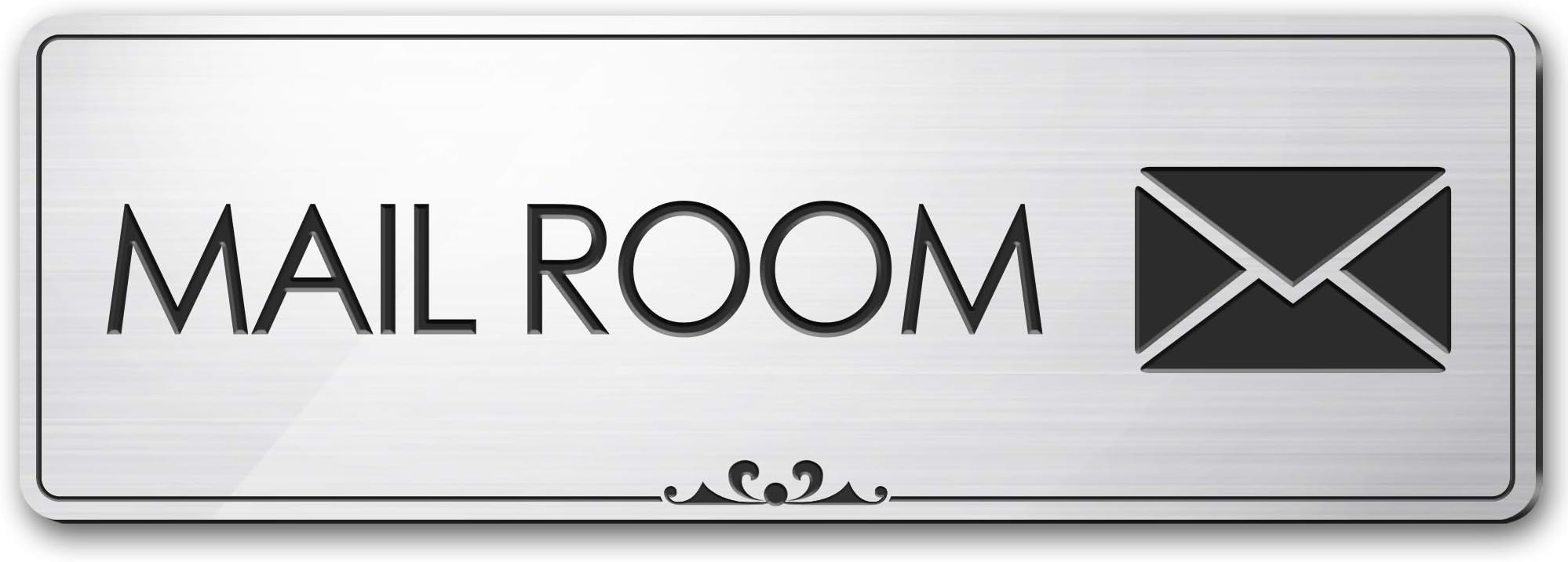 Amazon.com : Mail Room Sign, Brushed Silver, Engraved, 3" x 9", Fade ...