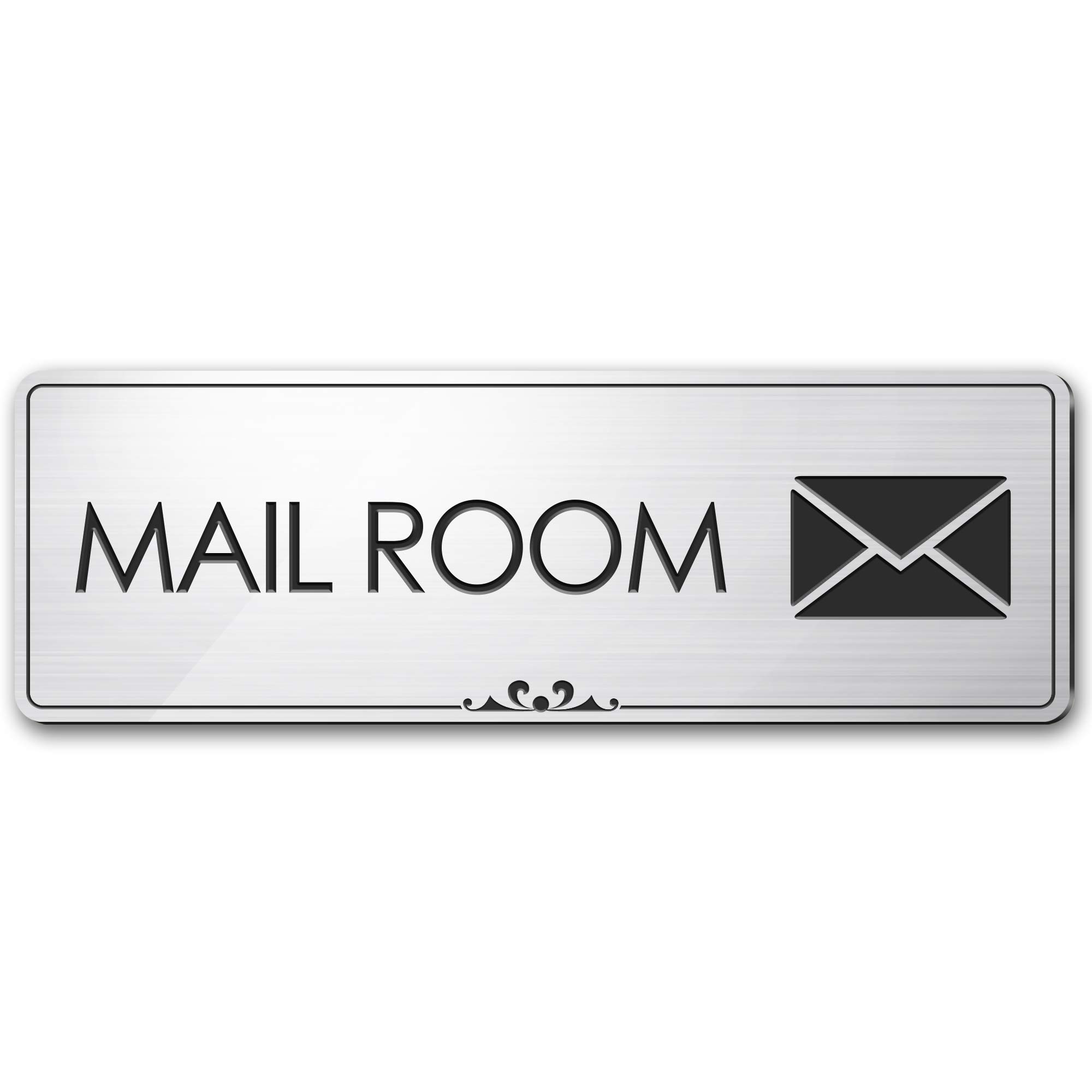 Amazon.com: Mail Room Sign, Brushed Silver, Engraved, 3" x 9", Fade ...