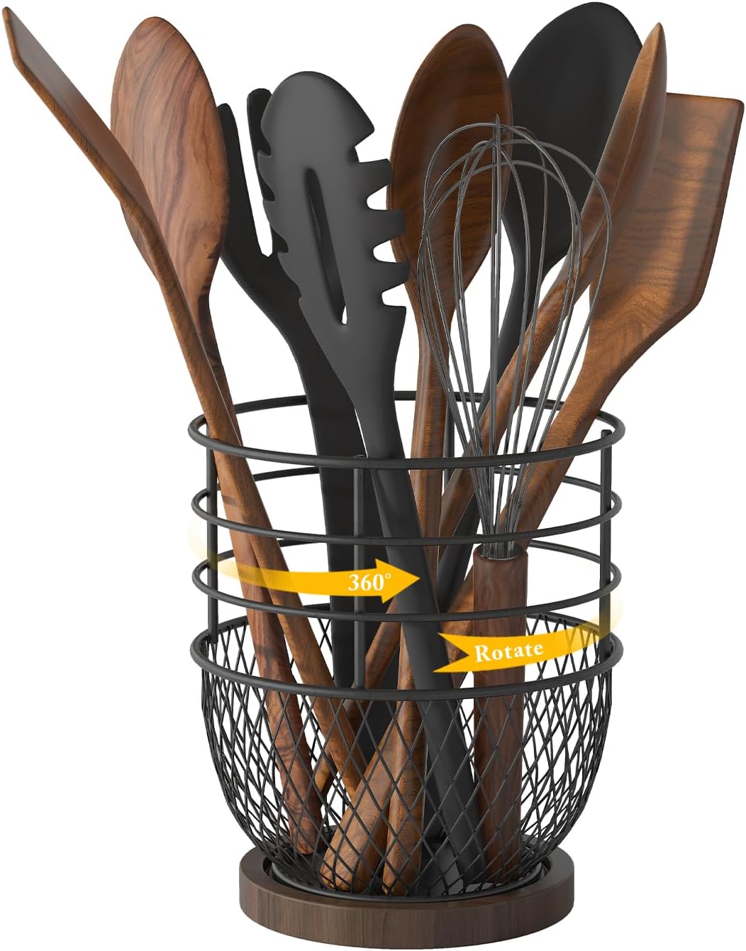 Amazon.com: SODSAI Large Utensils Holder in Sleek Matte Black with ...