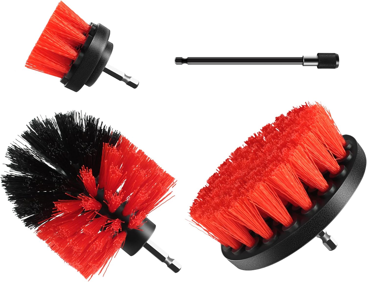 Amazon.com: mobzio 4 Pack Power Scrubber Brush Set, Red, Cleaning ...