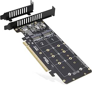 Amazon.com: RIITOP Quad PCIe NVMe Adapter, PCIe 4.0 x16 to 4Ports M.2 NVMe Converter Card for 2U ...