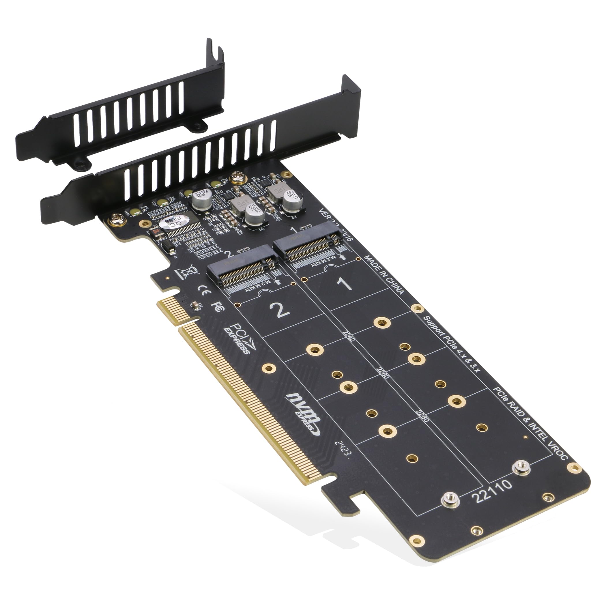 Amazon.com: RIITOP Quad PCIe NVMe Adapter, PCIe 4.0 x16 to 4Ports M.2 ...