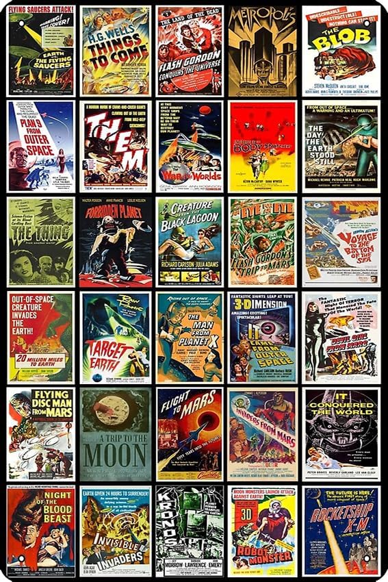 Amazon.com: Classic Science Fiction Movie Posters Poster Metal Tin Sign ...