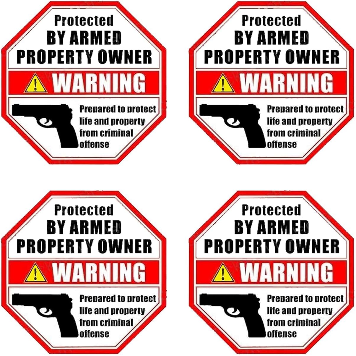 Amazon.com - eSplanade PROTECTED BY ARMED PROPERTY OWNER - Gun Handgun ...