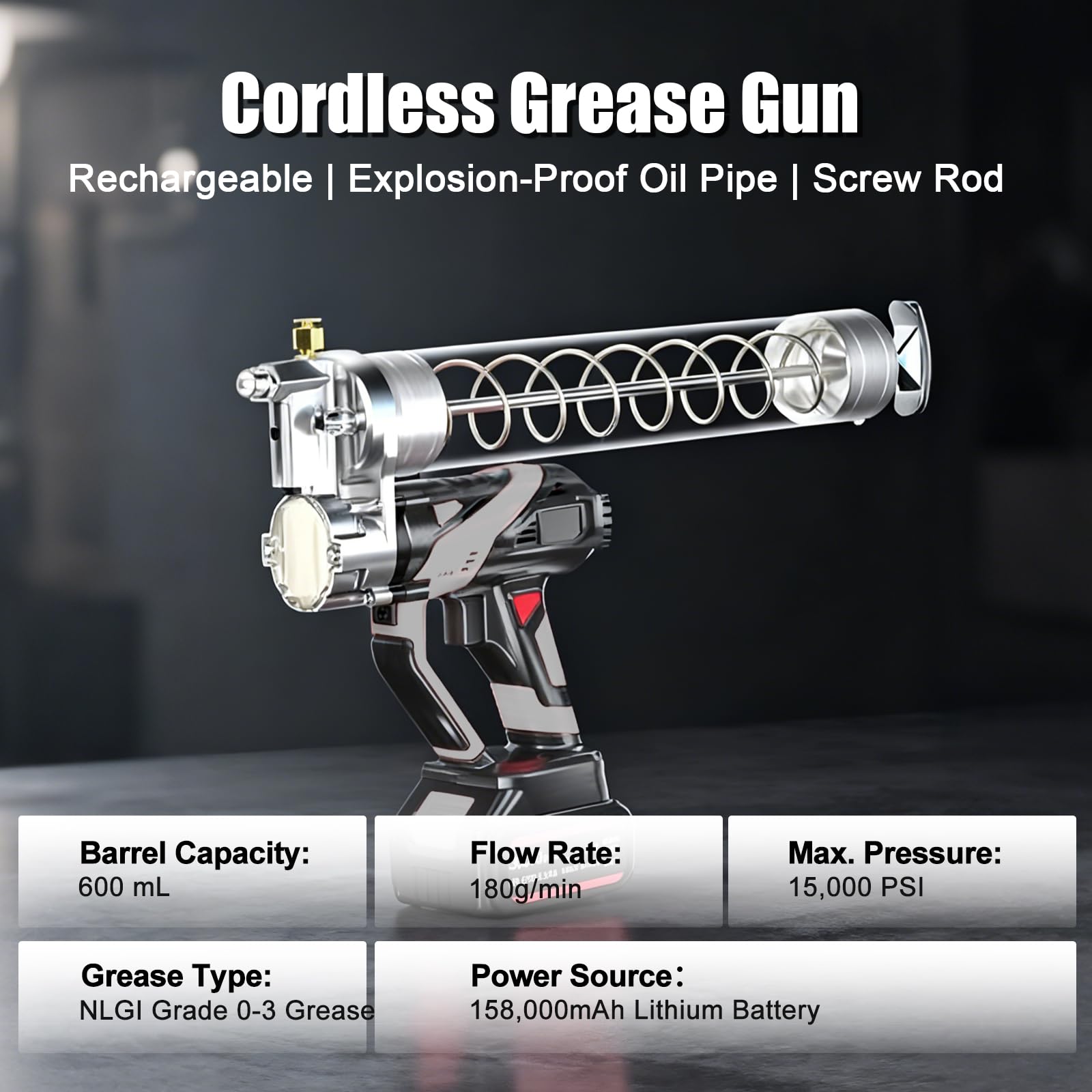 Snapklik.com : Electric Grease Gun Kit Battery Powered, 15,000 PSI ...