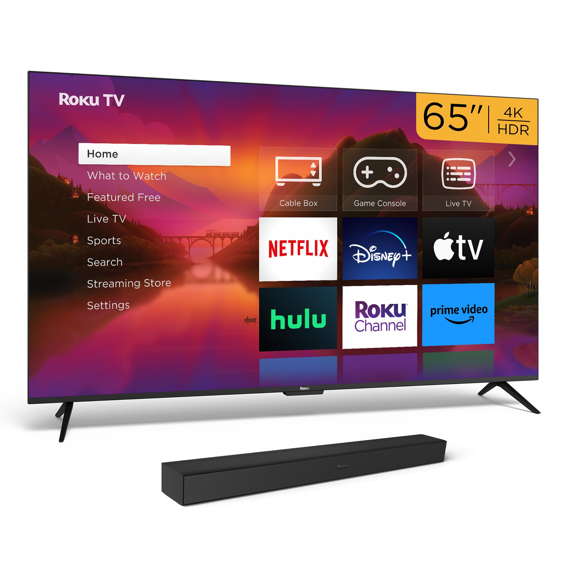 Amazon.com: Roku 65" Select Series Smart TV & Wireless Soundbar Bundle ...