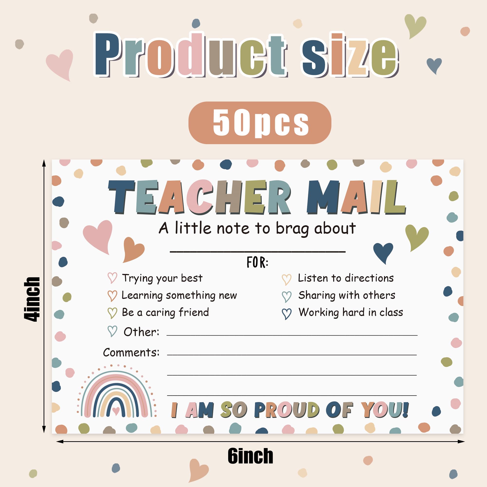 Snapklik.com : Boho Rainbow Teacher Mail Notes To Parents Classroom ...