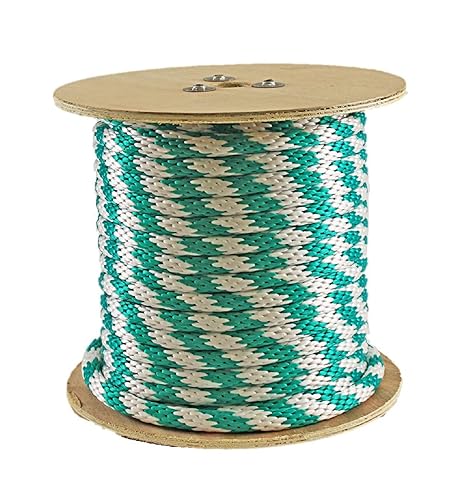 Rope King SBP-58140GW Solid Braided Poly Rope - Green/White - 5/8 inch ...