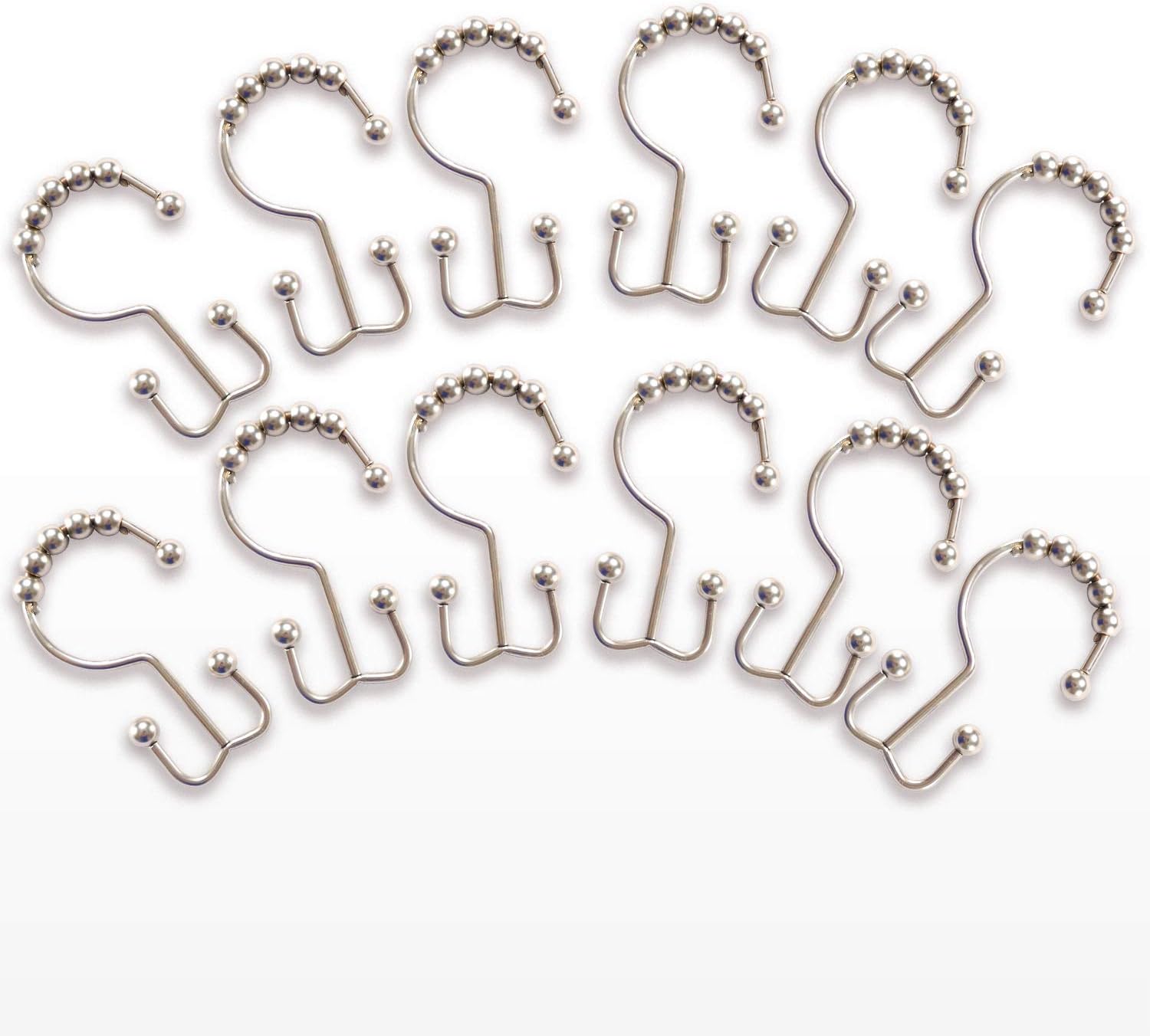Amazon.com: Double Glide Shower Curtain Hooks 12 Piece Set : Home & Kitchen