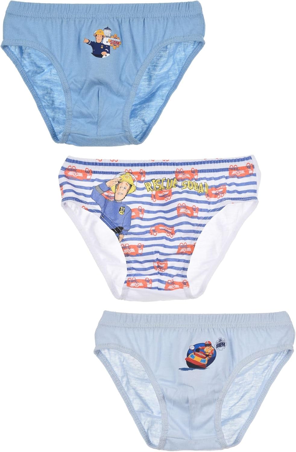 Fireman Sam Boys 3 Pack Briefs Kids Pants Underwear Age 2-8 Years ...
