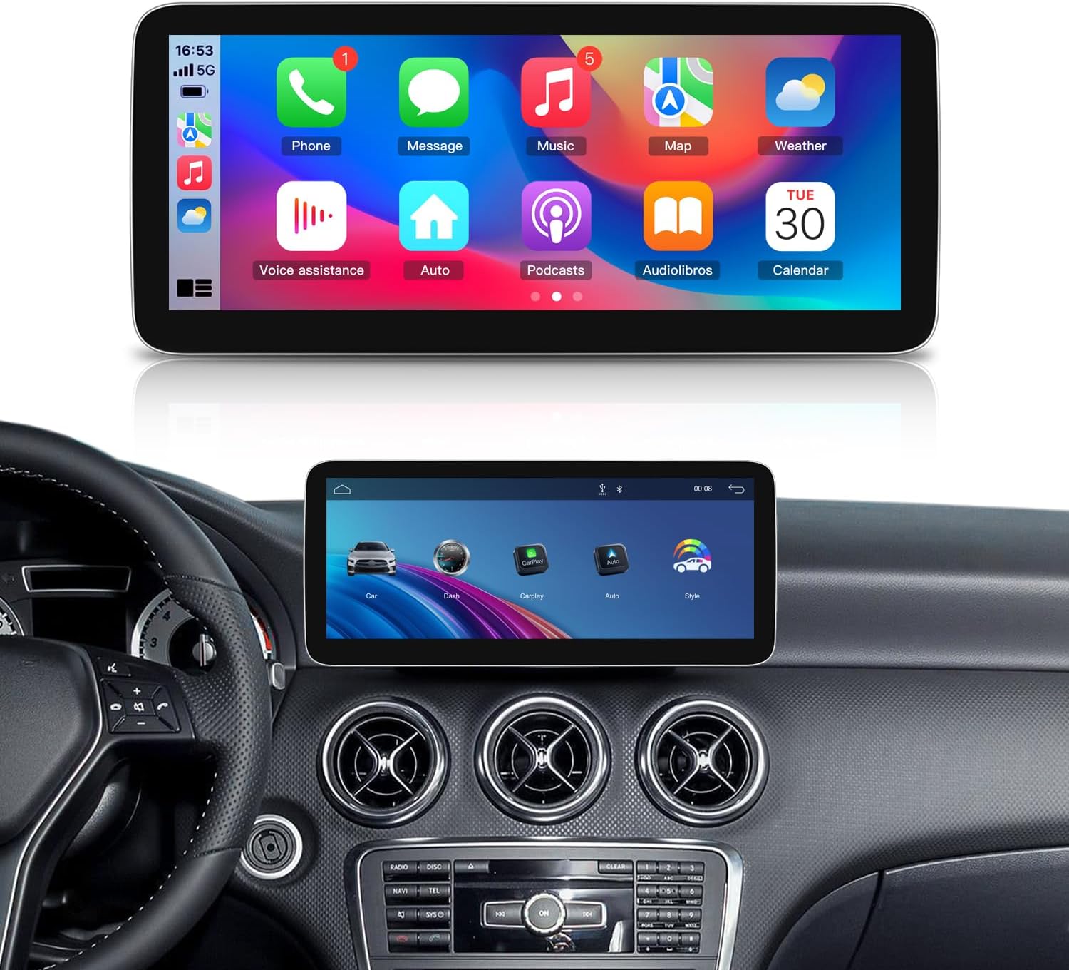 Amazon.com: Road Top 10.25" Linux Car Multimedia Screen for Mercedes ...