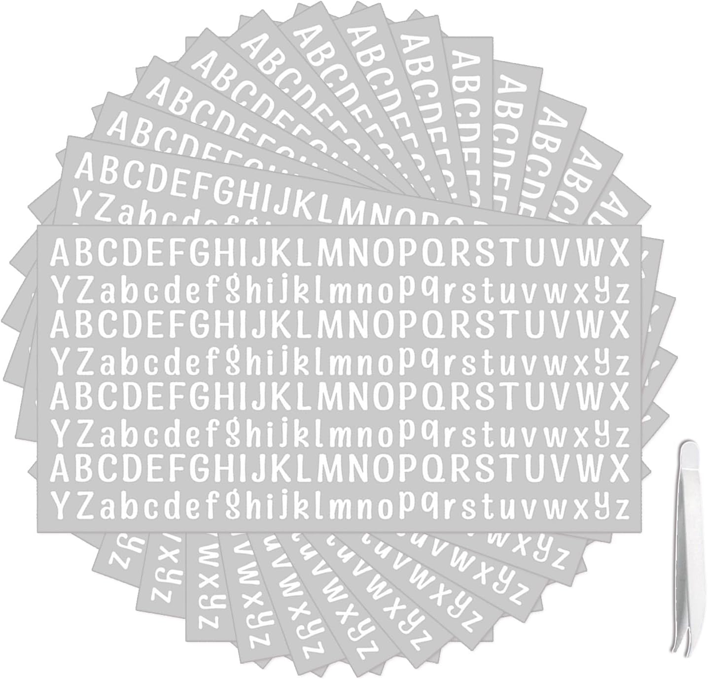 Amazon.com : 14 Sheets White Self Adhesive Vinyl Alphabet Numbers ...