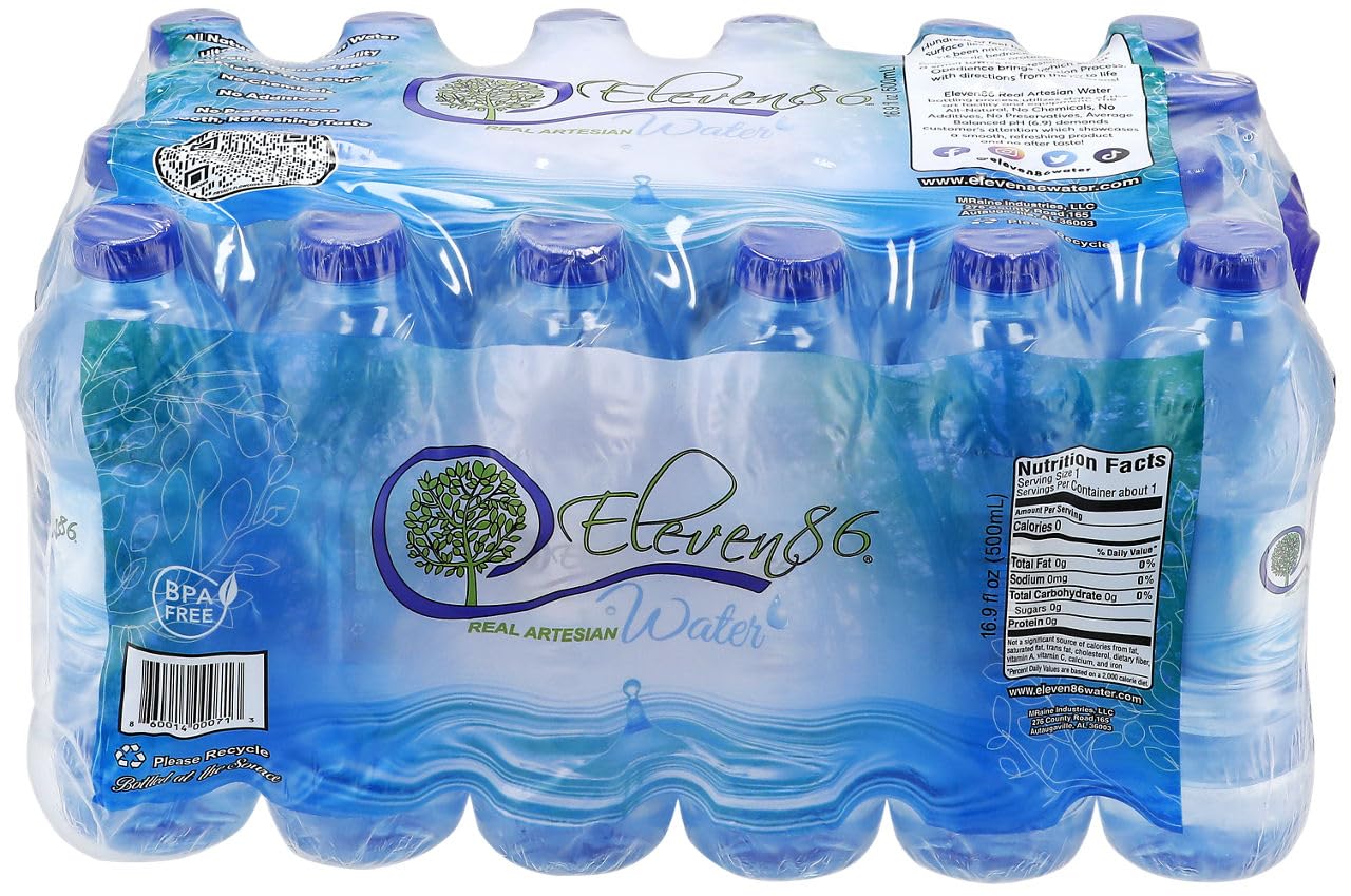 Amazon.com : Eleven 86, Real Artesian Water, 16.9 Fl Oz, 24 Pack ...