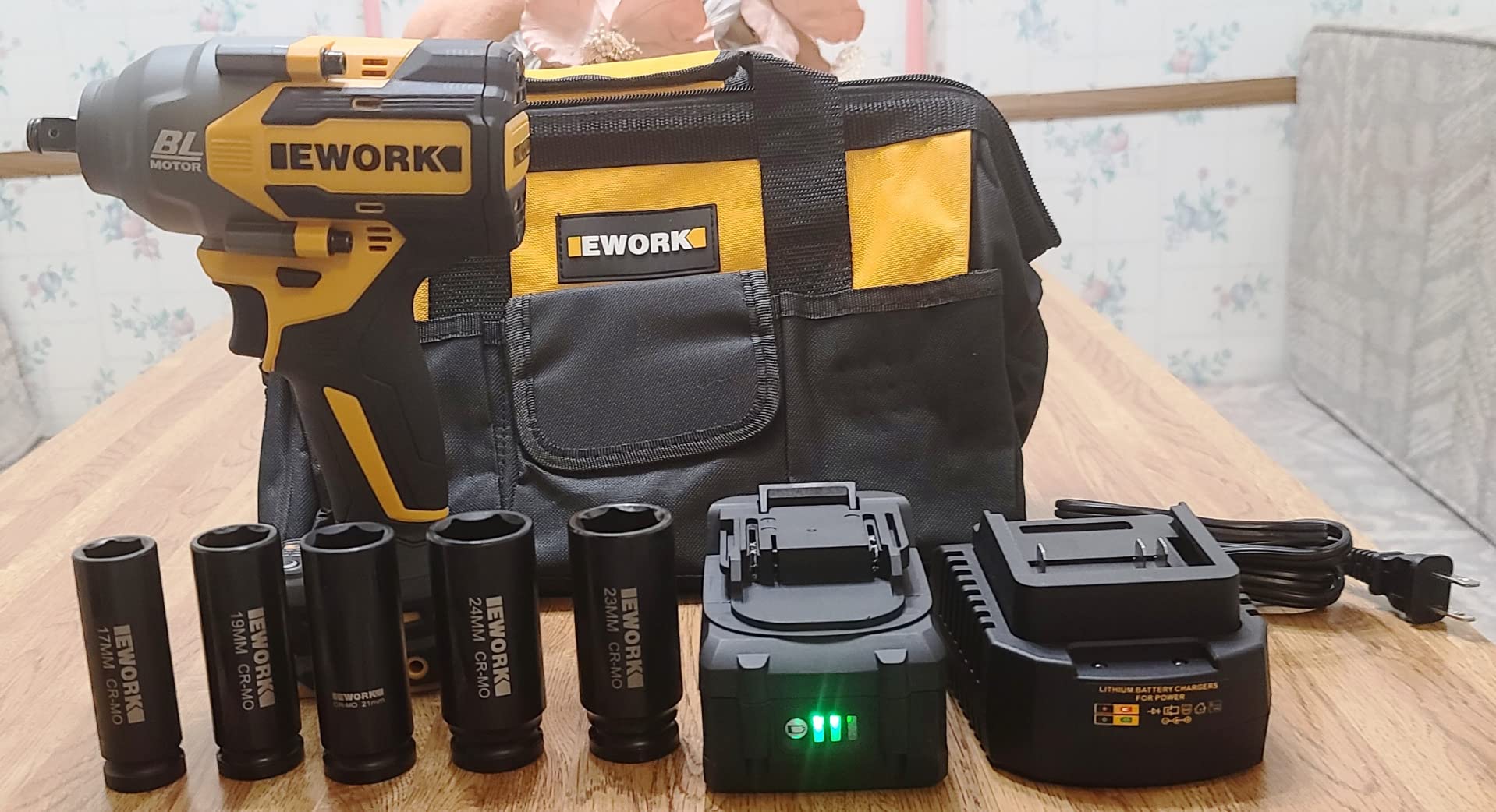 $32/mo - Finance EWORK Cordless Impact Wrench 1/2 inch 21V Brushless ...